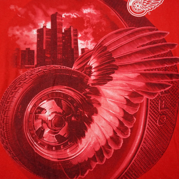 Pro Player | Shirts | Vtg Nhl Red Wings Pro Player City Scape Tshirt M ...